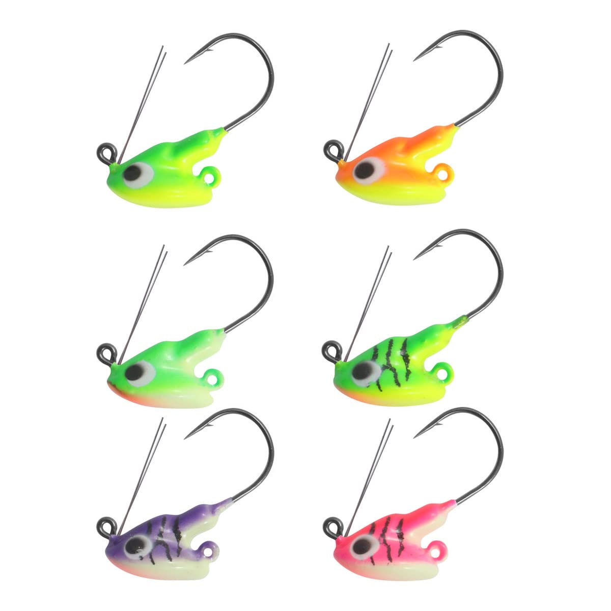 Northland Tackle Weedless Stand Up Fireball Jig, Assorted Colors, 1/8 Oz, 6/Card