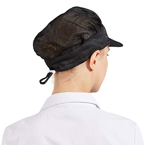 Nanxson 3pcs Unisex Chef Hat Elastic Kitchen Chef Hat Cooking Chef Cap Food Service Hair Net CF9061 (Black)