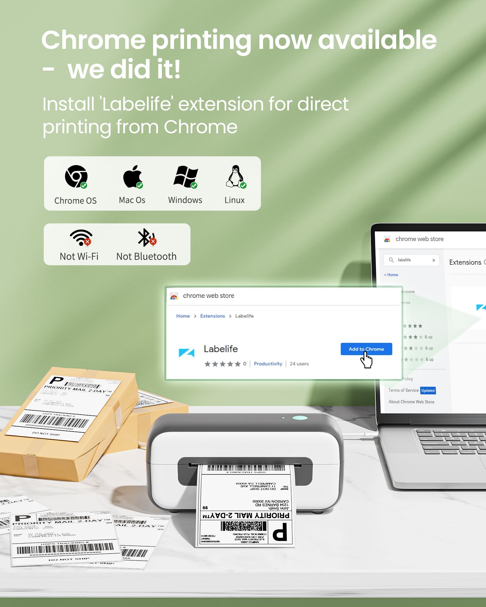 Itari Thermal Label Printer-Shipping Label Printer, 4×6 Label Printer for Small Business, Desktop Thermal Printer for Windows, Mac, Chrome OS