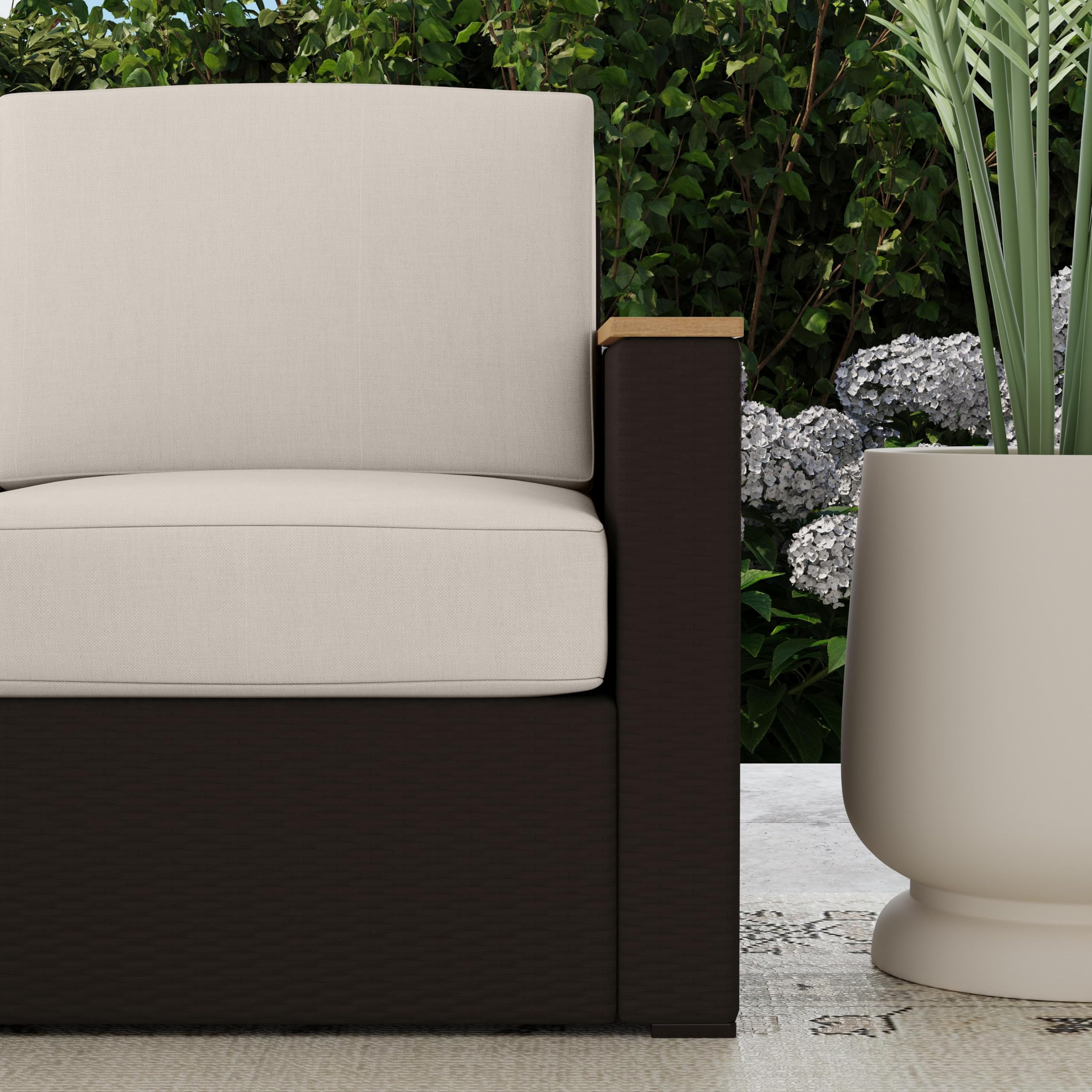 Homestyles 6800-411D9-T 4-Piece Sectional Set, 4PC 6 Seat, Beige/Brown