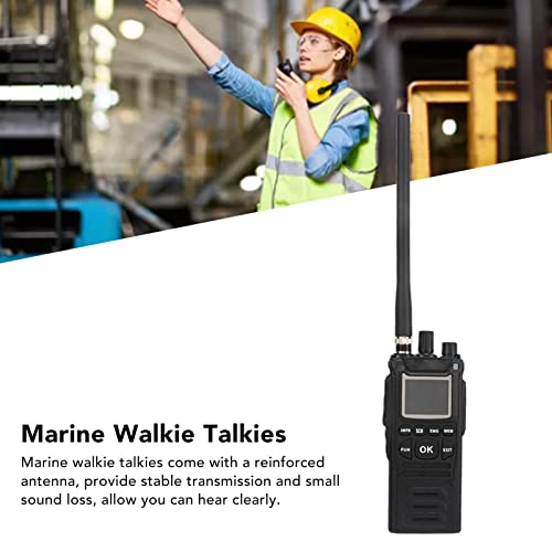 Marine Walkie Talkies, Handheld Marine Radio Sturdy Structure Stable Transmission with Antenna for Ship Use (US Plug)