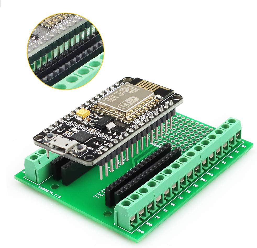 KeeYees 2pcs Expansion PCB Board with Screw Terminal Block Pin Header for ESP8266 for NodeMCU Development Board