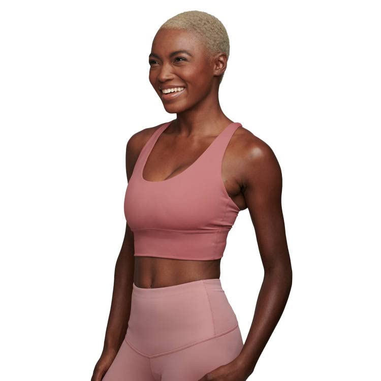 LighterGlide Sports Bra for Women, Criss-Cross Back Padded Strappy Sports Bras Medium Support Supportive Workout Yoga Bra Red