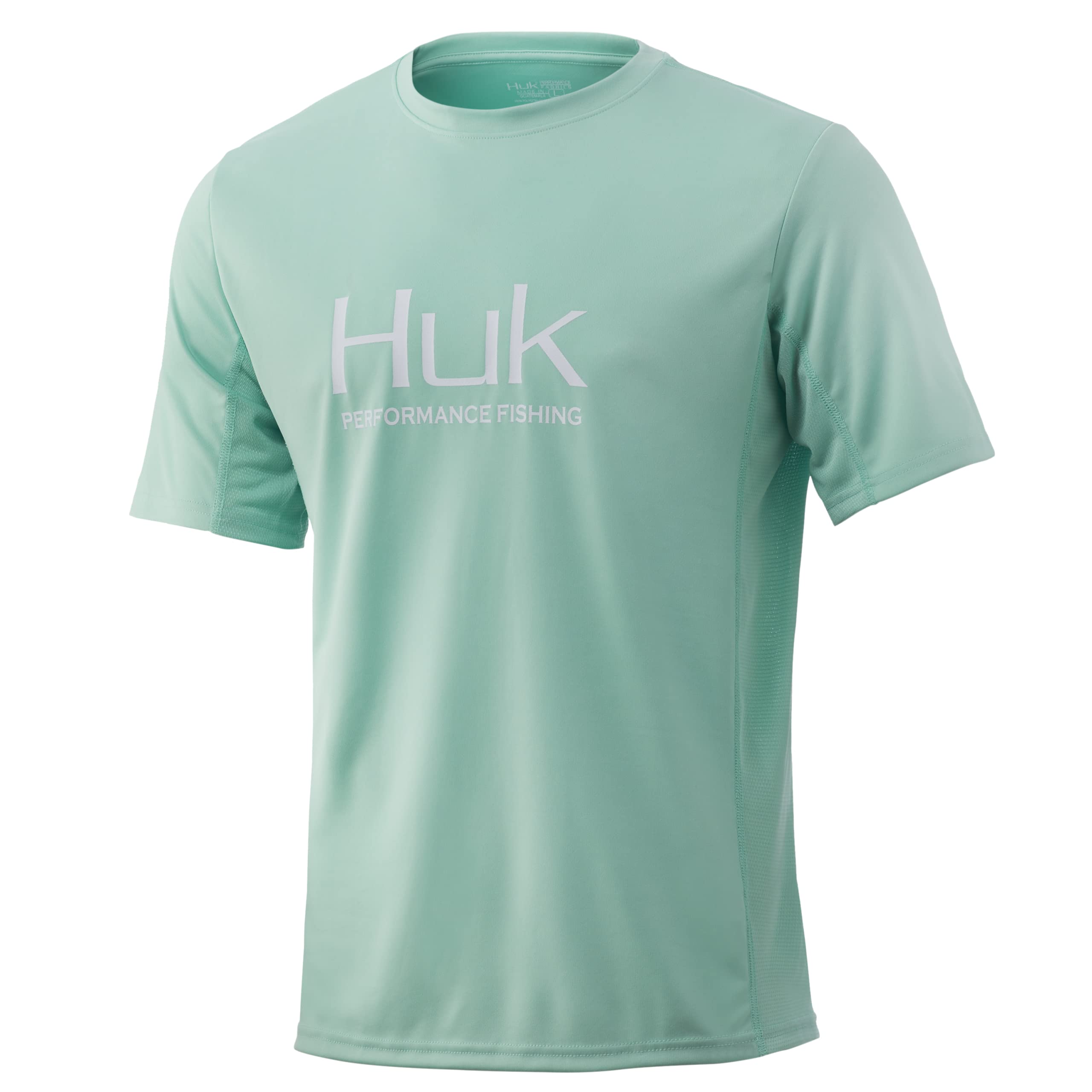 HUK Men's Icon X Short Sleeve Fishing Shirt with Sun Protection, Lichen, Large