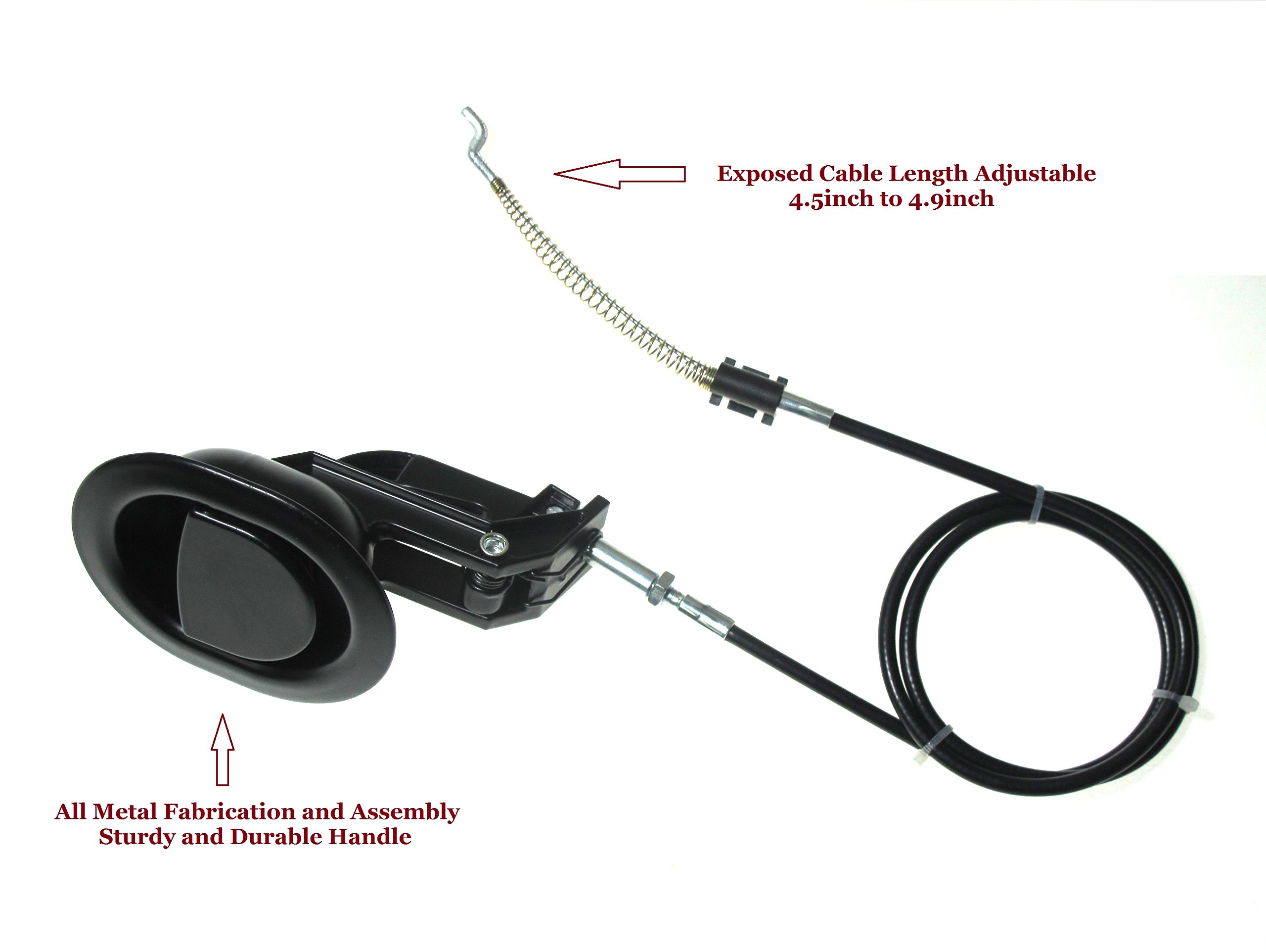 KUANYUOO Sturdy Universal All-Metal Sofa Chair Recliner Release Pull Handle Replacement Parts with Cable (Exposed Adjustable 4.5" to 4.9"), Fits Ashley, Lazy Boy and Most Manufacturer Brand