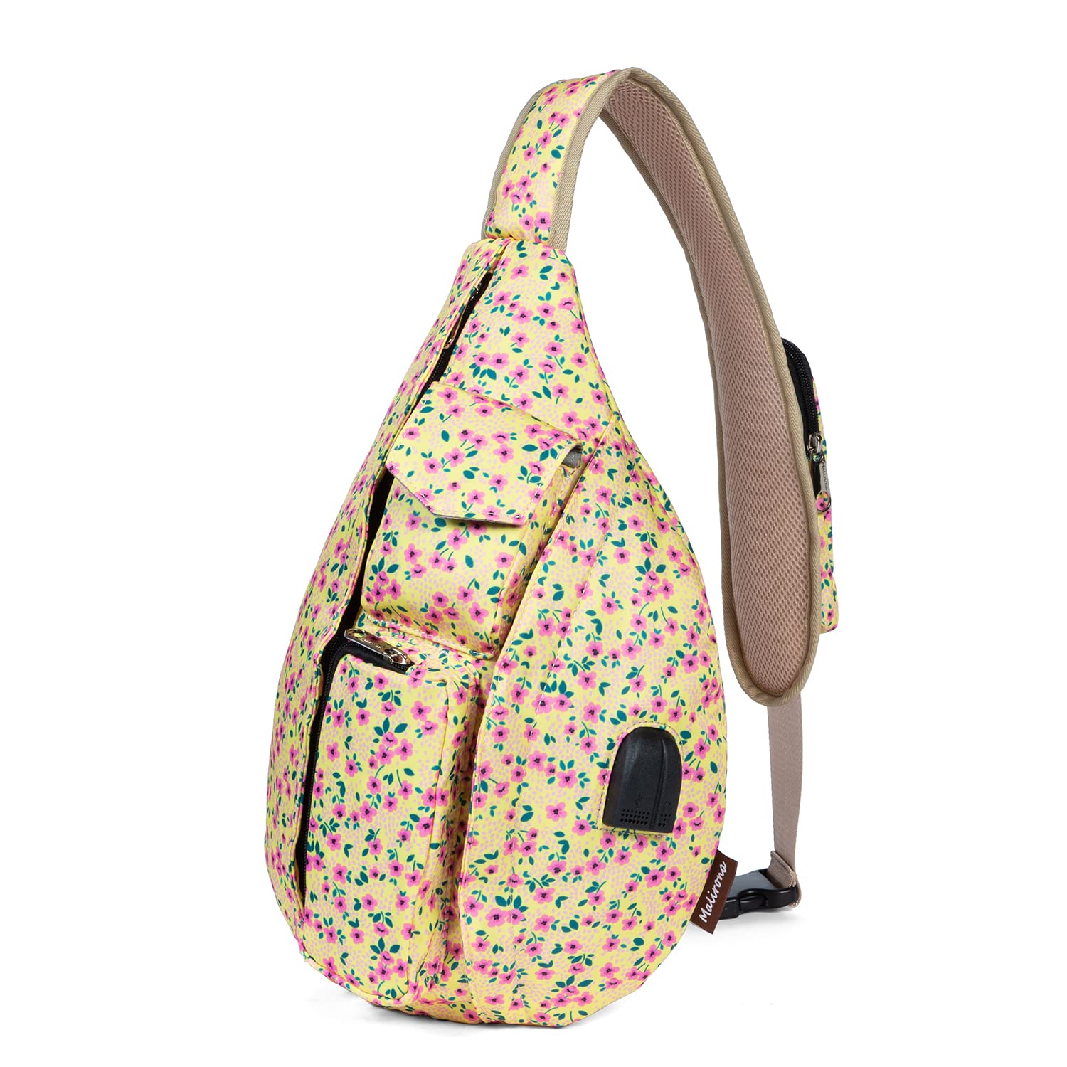 Malirona Sling Bag for Women Sling Backpack Hiking Daypack Multipurpose Crossbody Chest Bag (Yellow)