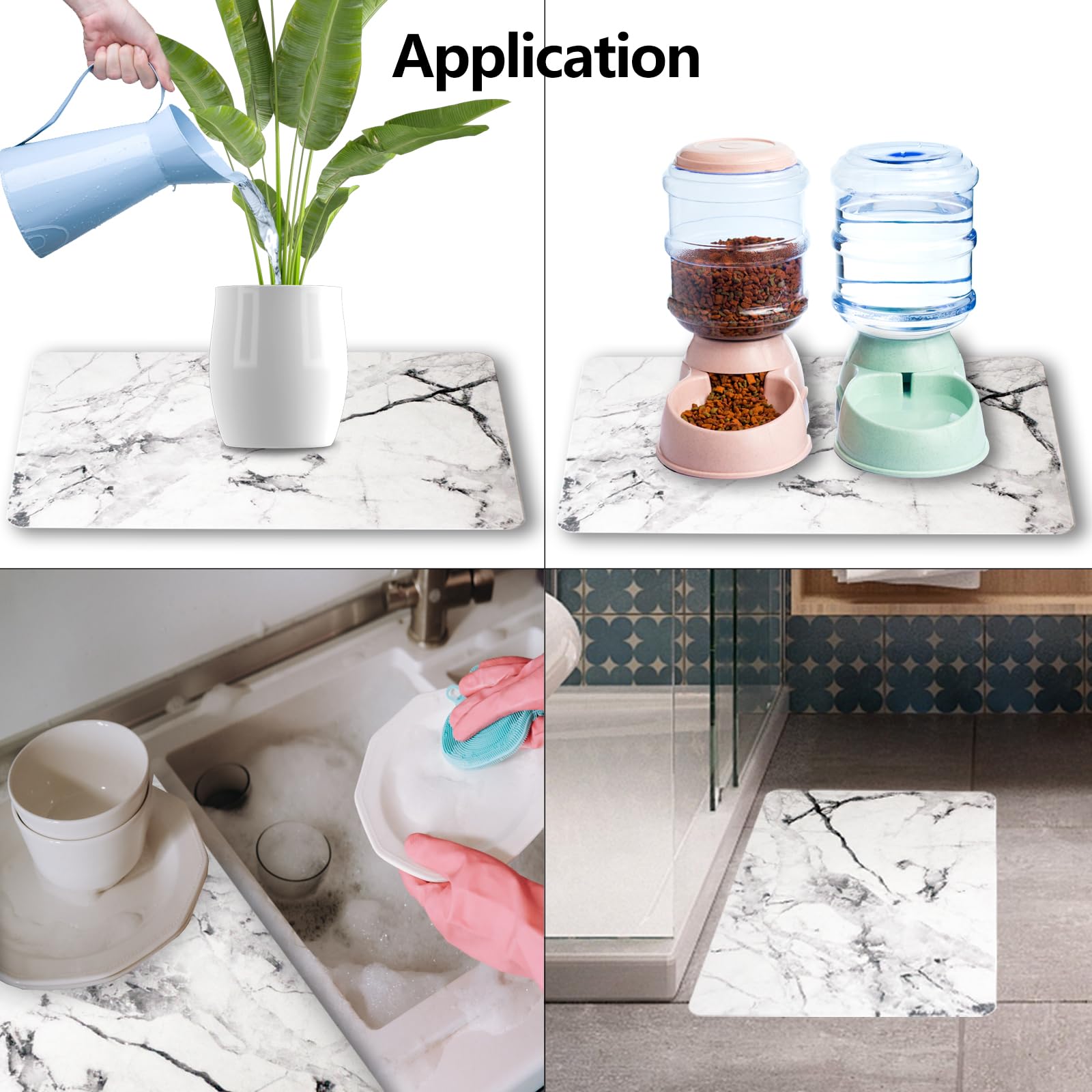 Holen Darrel Stone Bath Mat Diatomaite Earth Shower Mat Large,Drying Non-Slip Eco Friendly Sturdy Comfort for Bathroom Floor Mat Stylish Elegant Home Decor LightGray 23.5 * 15.5
