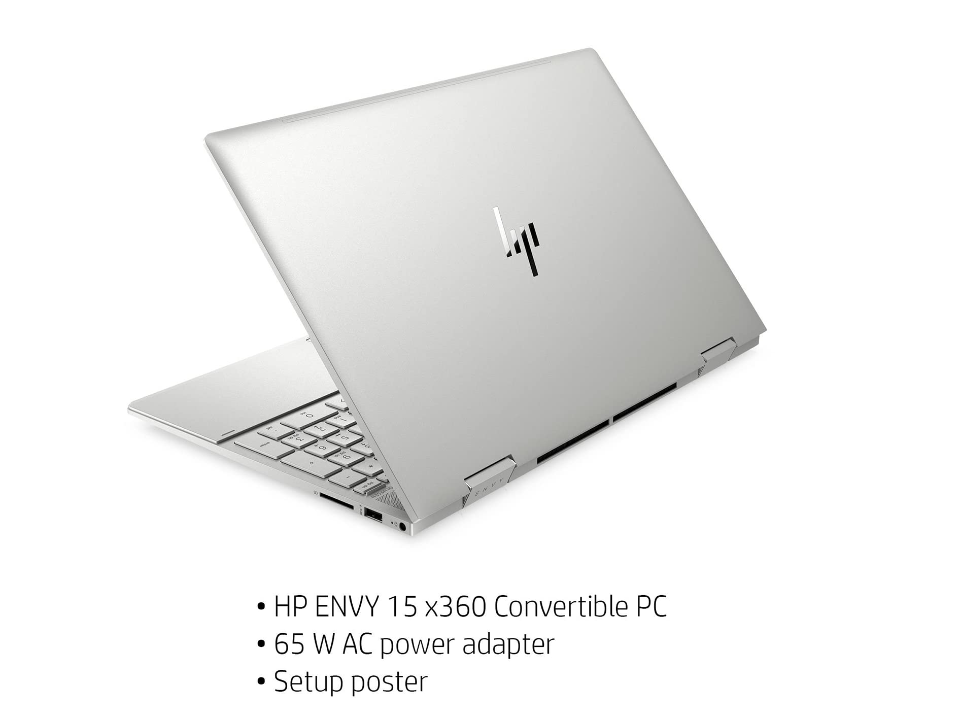 HP 2022 Envy 15.6" FHD Touchscreen x 360 Laptop, Intel Core i5-1135G7, 32GB RAM, 2TB PCIe SSD, Intel Iris Xe Graphics, Backlit Keyboard, 720P HD camera, Win 11 Pro, Silver, 32GB Snowbell USB Card
