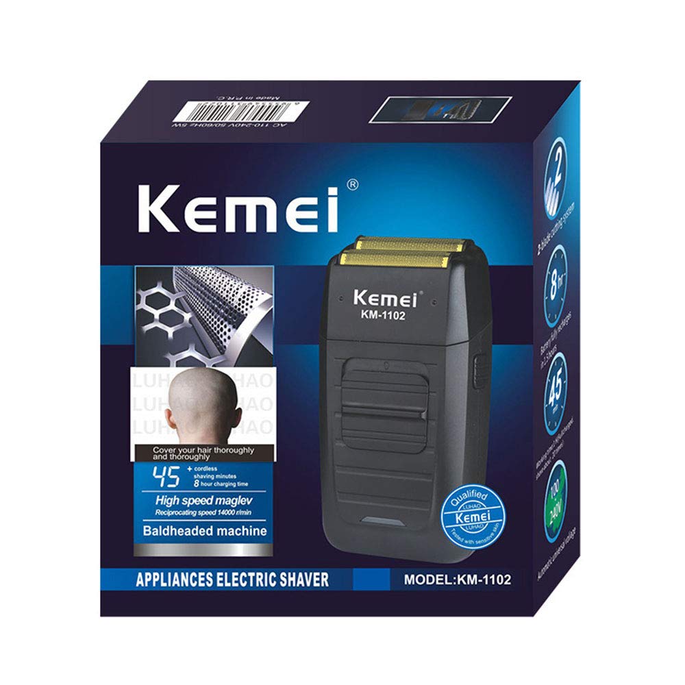 KEMEI Men's Reciprocating Cordless Razor Electric Rechargeable Razor Precision Beard Sideburn Trimmer Razors Twin Blade Multifunction Grooming Razor