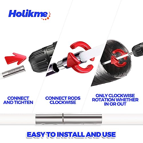 Holikme 60 Feet Dryer Vent Cleaner Kit,Lint Remover Flexible Brush and Drill Attachment Extends Up to 60Feet, 2 Synthetic Brush Head Use with or Without a Power Drill