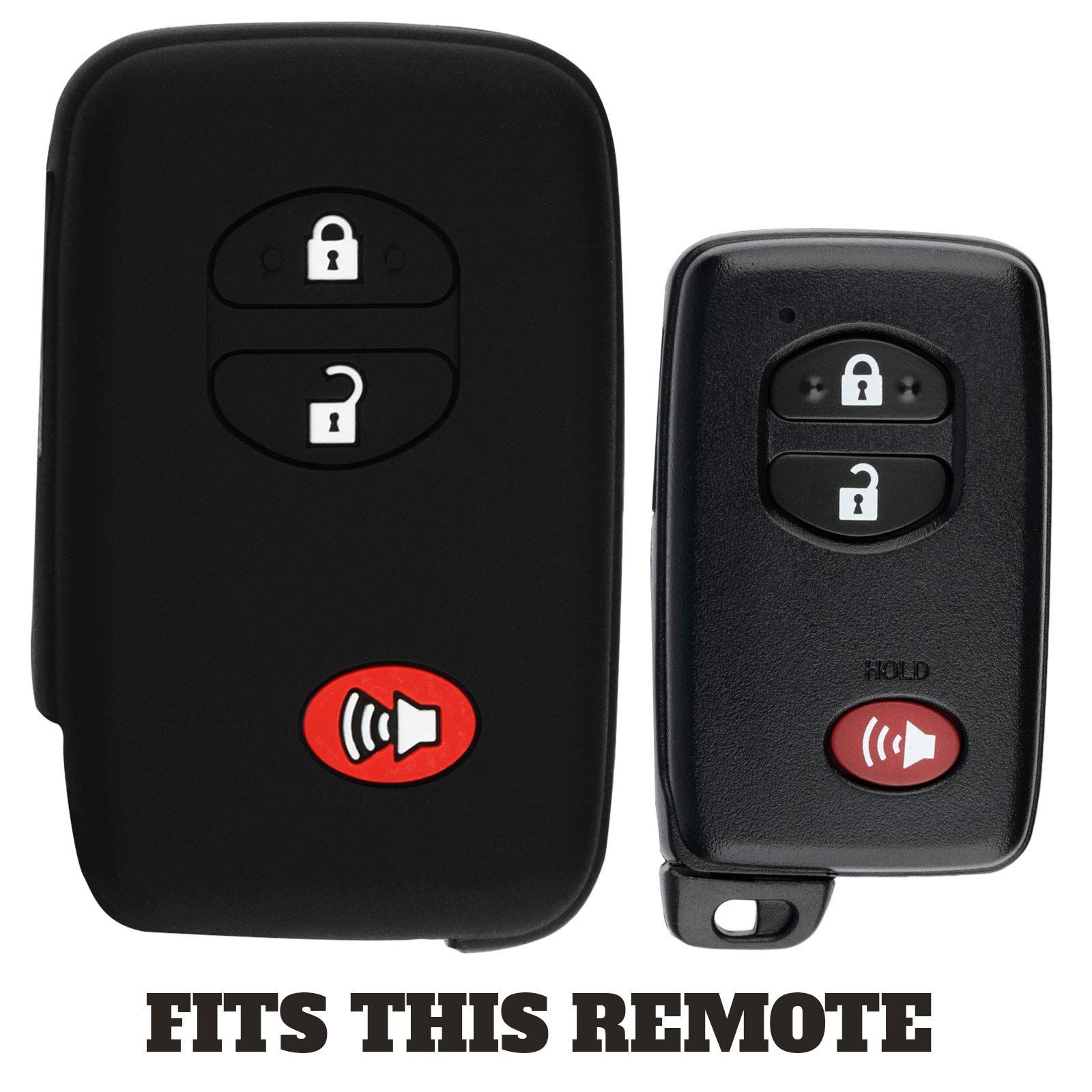 KeyGuardz Keyless Entry Remote Smart Key Fob Shell Cover Rubber Case for Toyota Landcruiser 4Runner Venza Rav4 Highlander (Pack of 2)