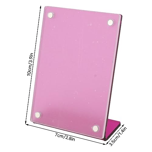 Jiawu Slanted Back Photo Frame, Self Standing Photo Frame Acrylic Multi Purpose Simple Operation for Office for Celebrity Mini Cards (Rose Red)