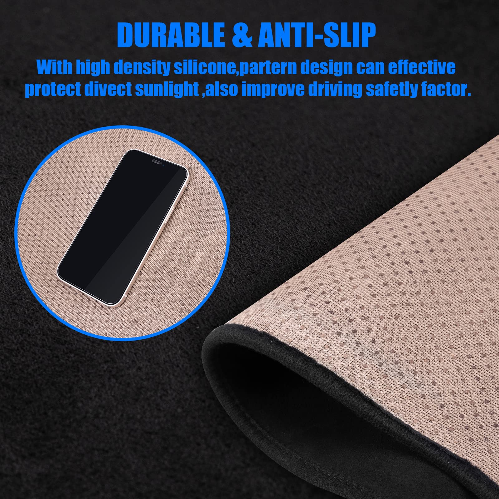 Kucalsfre Dashboard Cover Mat for Nissan Rogue 2021 2022 2023 Upgraded SuedeDashboard Mat Carpet Smoothly Nonslip Protector Sunshield No Glare Dash Cover for Car Interior (Black)