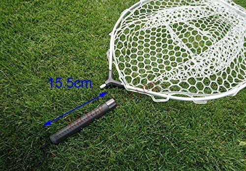 Kayak 19"x 15" Clear Rubber Fishing Net Fly Landing Net Removable Release Handle