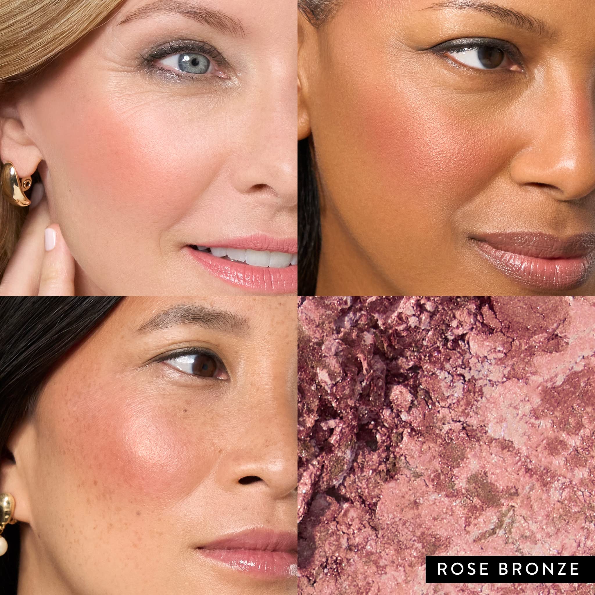 LAURA GELLER NEW YORK Baked Blush-n-Bronze 2-in-1 Bronzer Blush, Rose Bronze - Retractable Angled Kabuki Brush