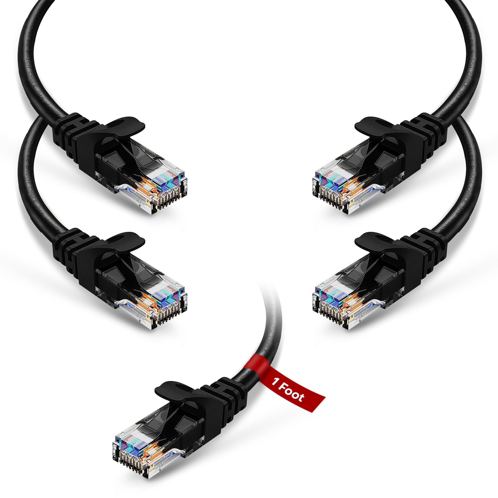 NewYork Cables - 15 Foot Ethernet Cable, UTP Pure Copper 4 Pair, 10 GB Speed Ethernet Patch Cable, 24 AWG Snagless Cat 6 15 ft Ethernet Cable, RJ45 Connector Cat6 Patch Cables Pack of 5