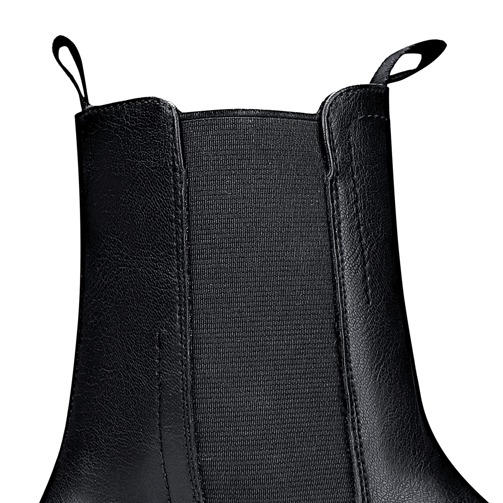 ISOMEI Women's Chelsea Boots Ankle Boots For Women Platform Chunky Heel Lug Sole Elastic Slip on Chelsea Booties(Black,8)