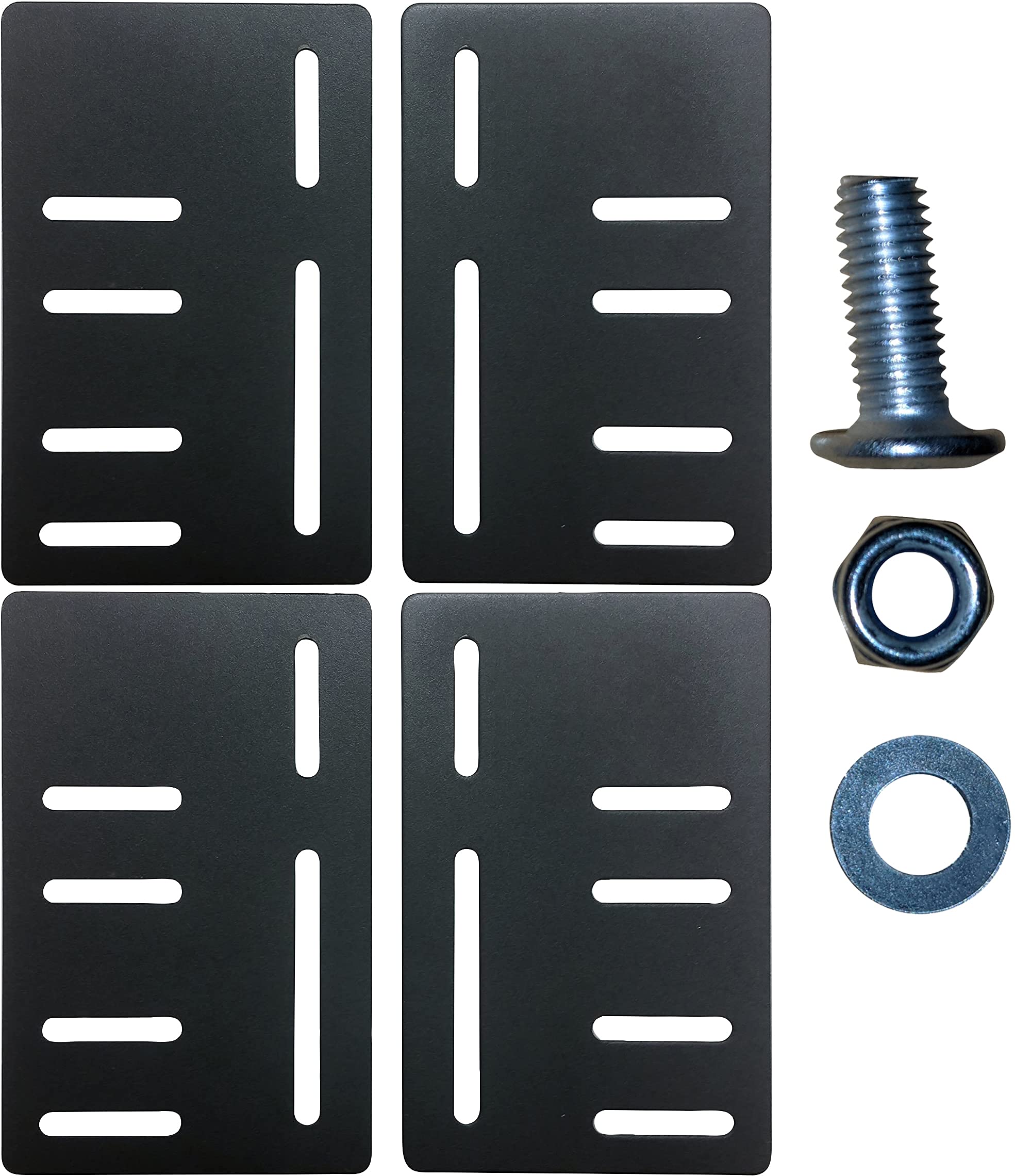 Lussuoso Furniture Modi-Plate Bed Frame Adapter/Connector, Heavy Duty Bed Frame Modification to Connect Headboard/Footboard, Steel Bracket, Hardware Included 4 PC Set (4)