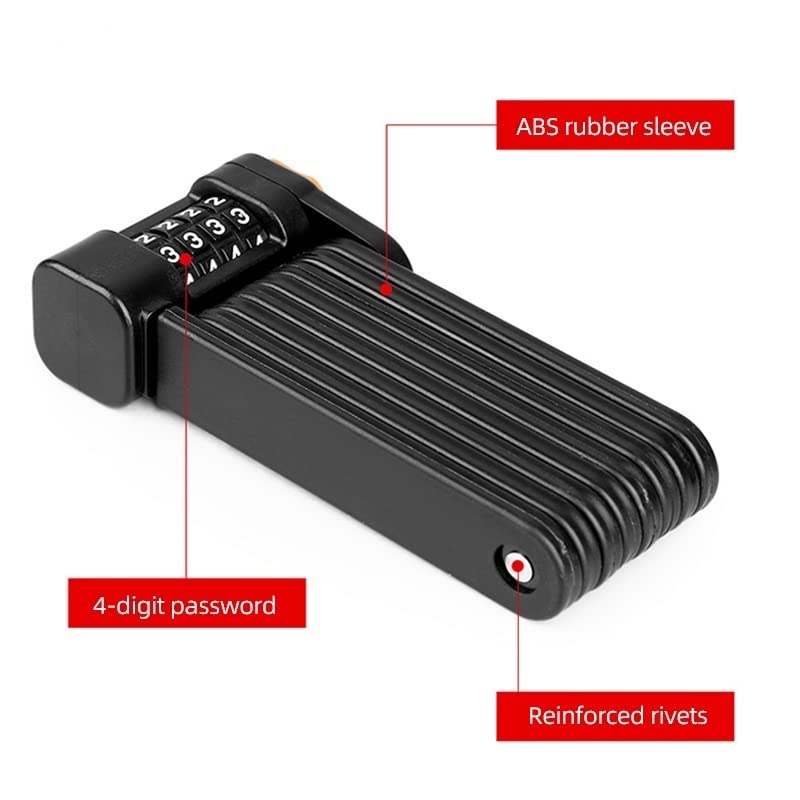 MACIMO Bike Lock Alloy Steel Folding Lock MTB Road Bike Lock Anti-Theft Lock Password Lock