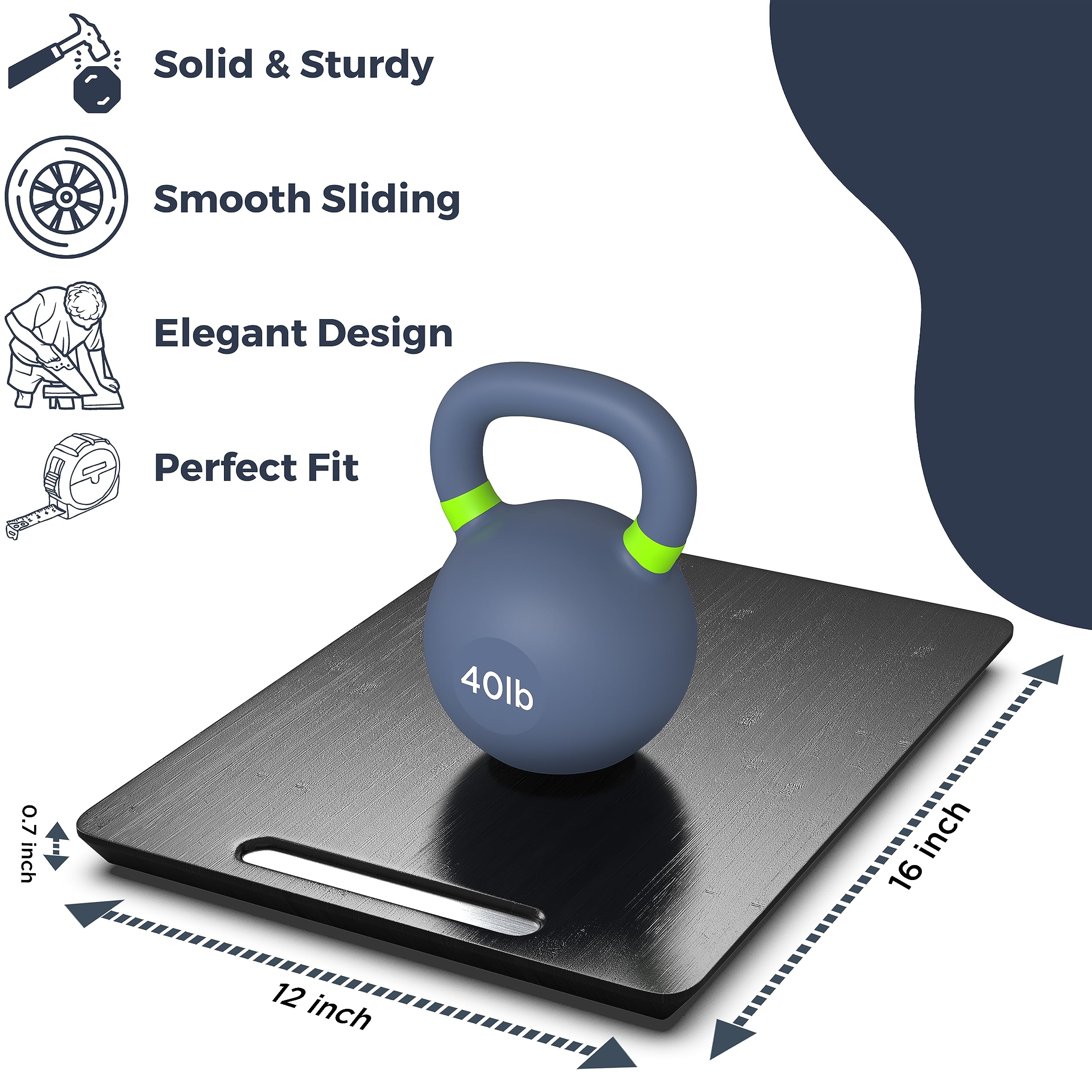 Ibyx Elegant Sliding Tray for Your Coffee Maker & Heavy Kitchen Appliances - Patent Pending - Sturdy, Slides Easily from Under The Cabinet - Rolling Appliance Tray for Countertop with Wheels 12βx16β