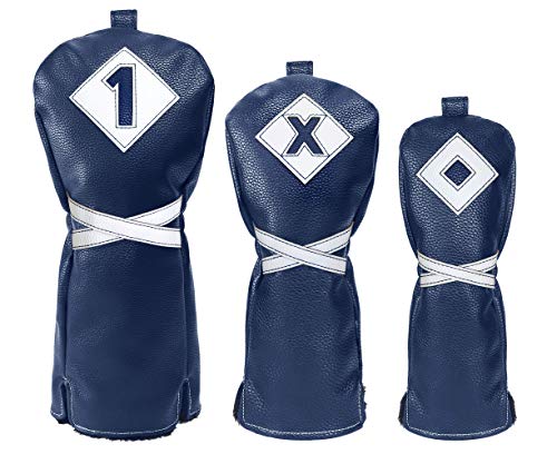 IZZO Golf Premium Driver Headcover, Navy/White