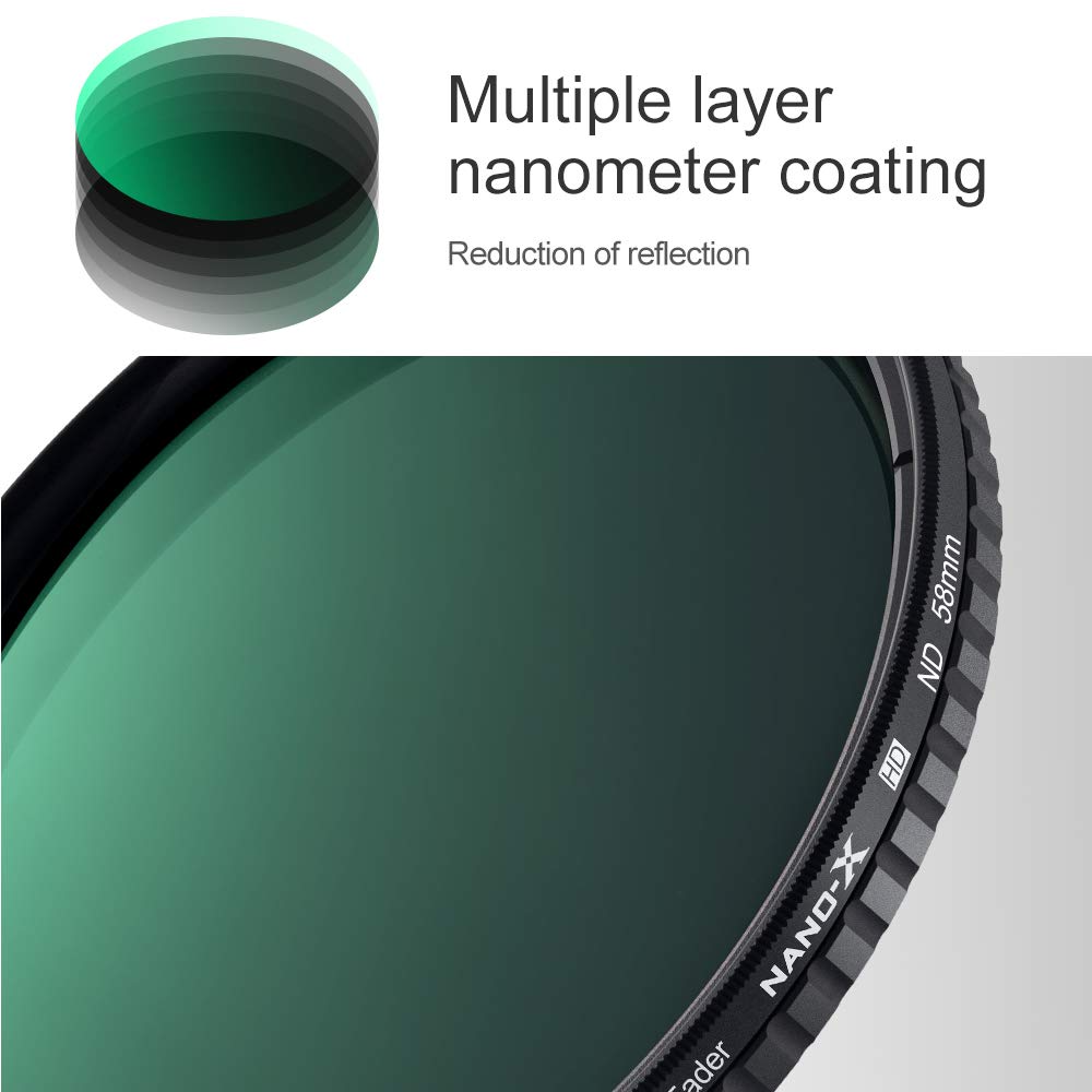 K&F Concept 72mm ND Filter Ultra-Thin Adjustable Variable Neutral Density ND Filter Fader ND2-ND32 for Camera Lens Compatible with Canon