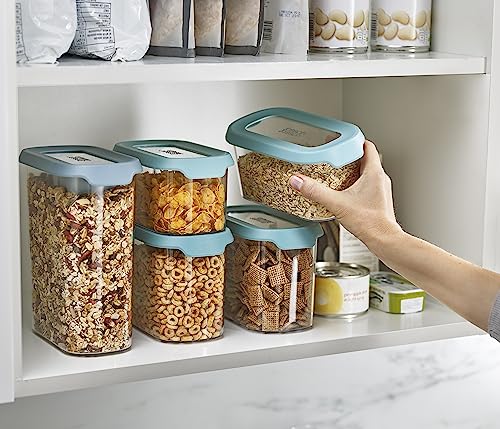 Joseph Joseph CupboardStore Airtight Easy Pour Food Storage Container Scoop, 5-Piece Set, Opal