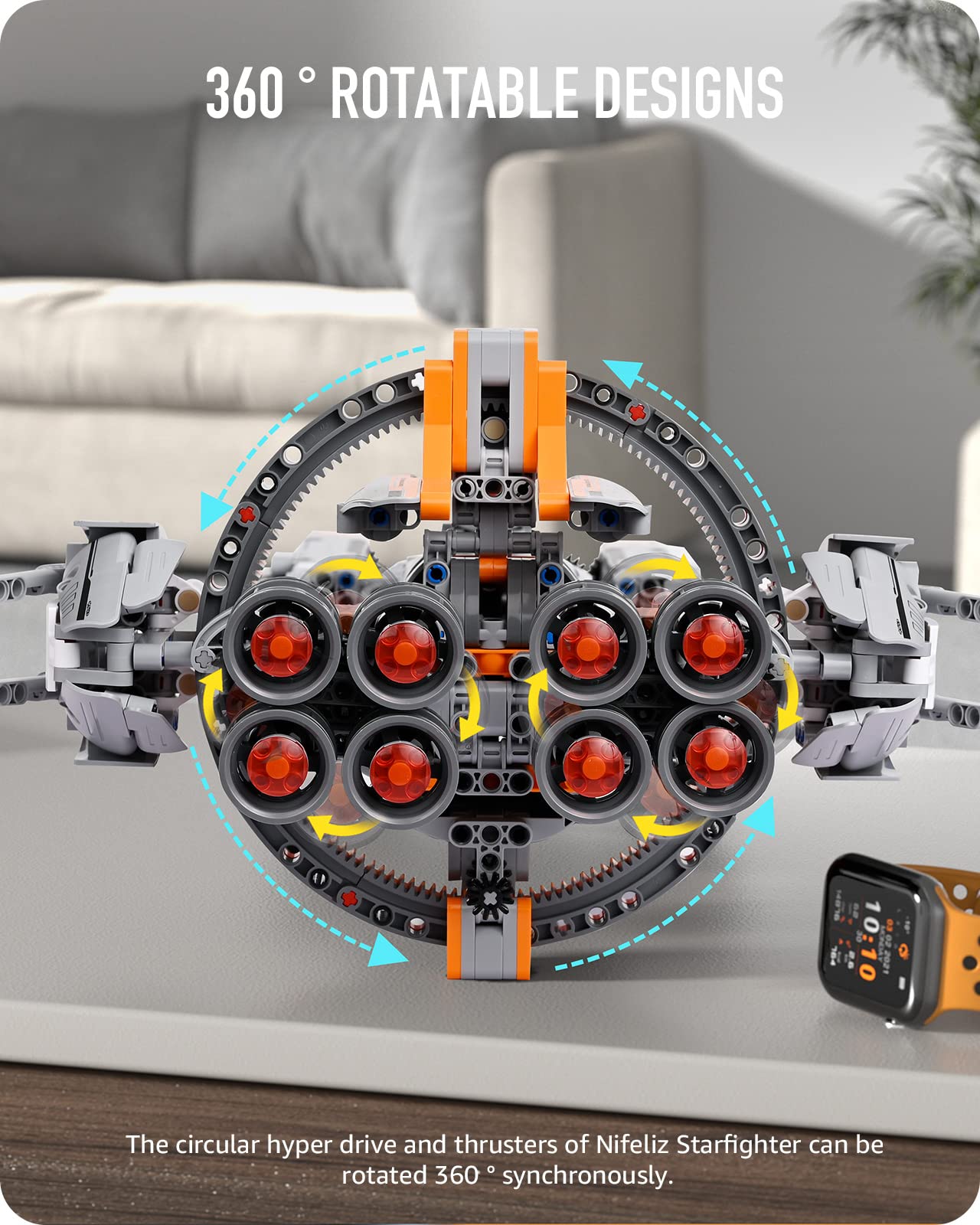 Nifeliz Starfighter, Spaceship Building Toy with Technology Pieces, Attractive Display Model Set as for Adults (1,146 Pieces)