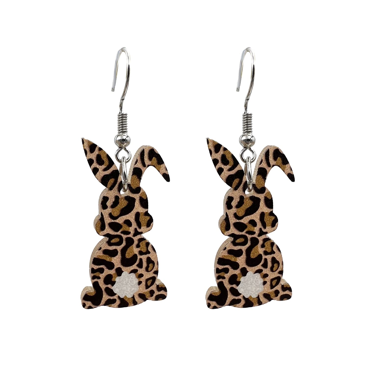 Leopard Bunny Earrings Easter Peeps Dangle Earrings Acrylic Rabbit Drop Earrings Easter Jewelry