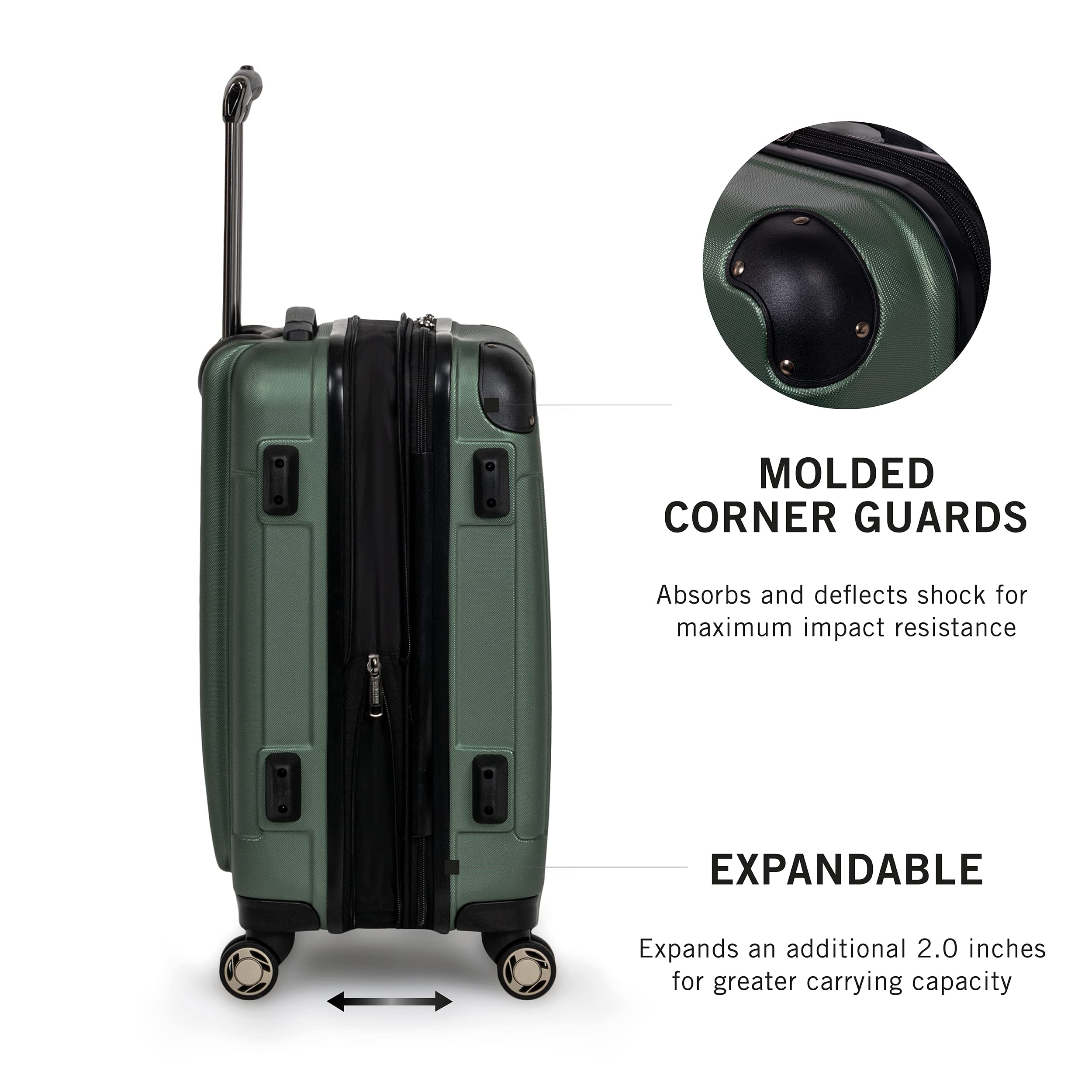 Kenneth Cole Reaction Renegade ABS Expandable 8-Wheel Upright, Cilantro, 28-Inch Checked