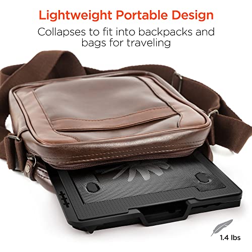 Laptop Cooling Pad Stand Built-in Quiet Fans, USB Ports, Adjustable Heights Ergonomic Comfortability Notebook Riser All Laptops MacBook Pro Air & More