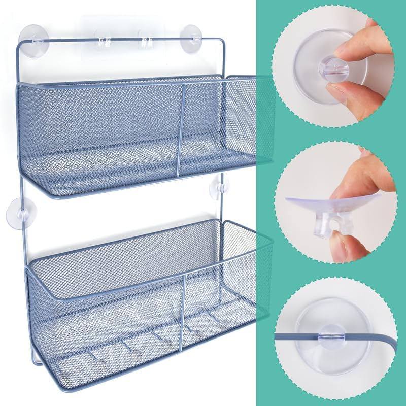 Shower Caddy Connectors Suction Cups for Bathroom, Heavy Strength Large Suction Cups Without Hooks Replacement Heavy Strength Clear Suction Cups (5 Pack)