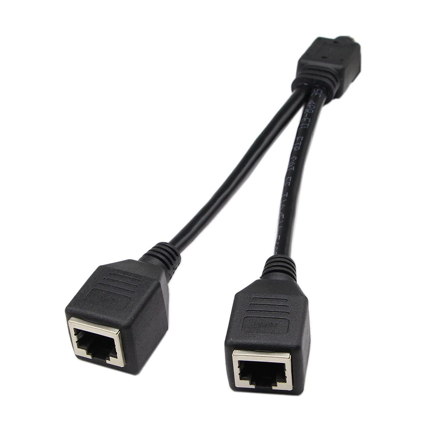 RJ45 Ethernet Splitter Adapter, Yeworth RJ45 1 Male to 2 Female LAN Network Splitter Y Port Cable Support Cat7 Cat6 Internet Networking Extension Cord