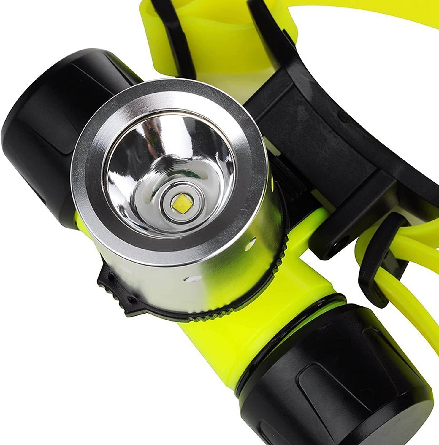 LUXNOVAQ Underwater Flashlight for Diving Super Bright 1800 Lumens LED Diving Headlamp, IPX8 Waterproof Scuba Dive Light 3 Modes Snorkeling Diving Flashlight Dive Torch for Underwater Sports