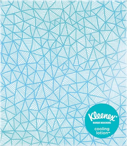 Kleenex Cooling Lotion Facial Tissues With Coconut Oil & Aloe, 1 Cube Box, 45 Total Tissues