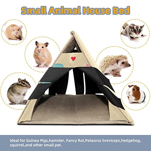 Y-DSIWX Guinea Pig Hideout House Bed, Vintage Retro Robot Couple Lover Rabbit Cave, Squirrel Chinchilla Hamster Hedgehog Nest Cage