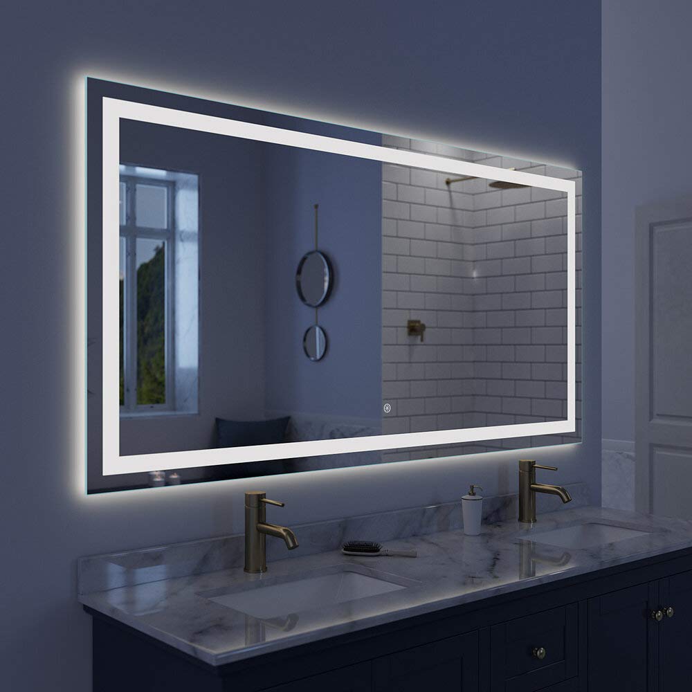 Luxaar Lumina 70 in. x 36 in. LED Lighted Vanity Mirror with Built-in Dimmer and Anti-Fog Feature