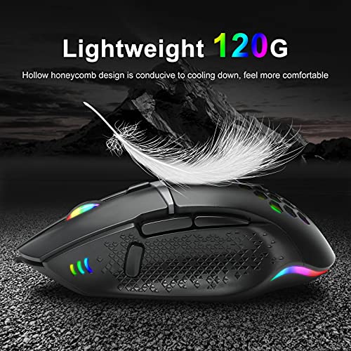 KBCASE Wired Gaming Mouse, PC Gaming Mice, Adjustable 7200 DPI, 7 Programmable Buttons Mouse for Laptop RGB Backlit Computer Mouse for Laptop Windows/PC/Mac/Gamer