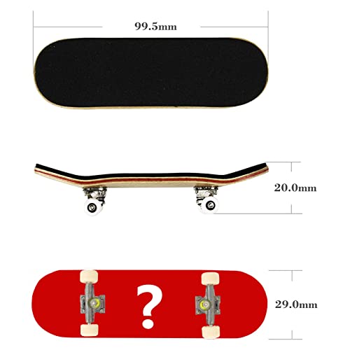 Mini Finger Skateboards Toys, Wooden Fingerboard, Professional Finger Board Ultimate Sport Training Props with Fingerboard Non Slip Foam Grip Tape, Screwdriver(Finger Skateboard Pattern Random)