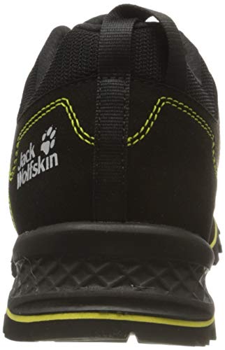 Jack Wolfskin Men's Scrambler Low M Hiking Boot, Black/Lime, 7