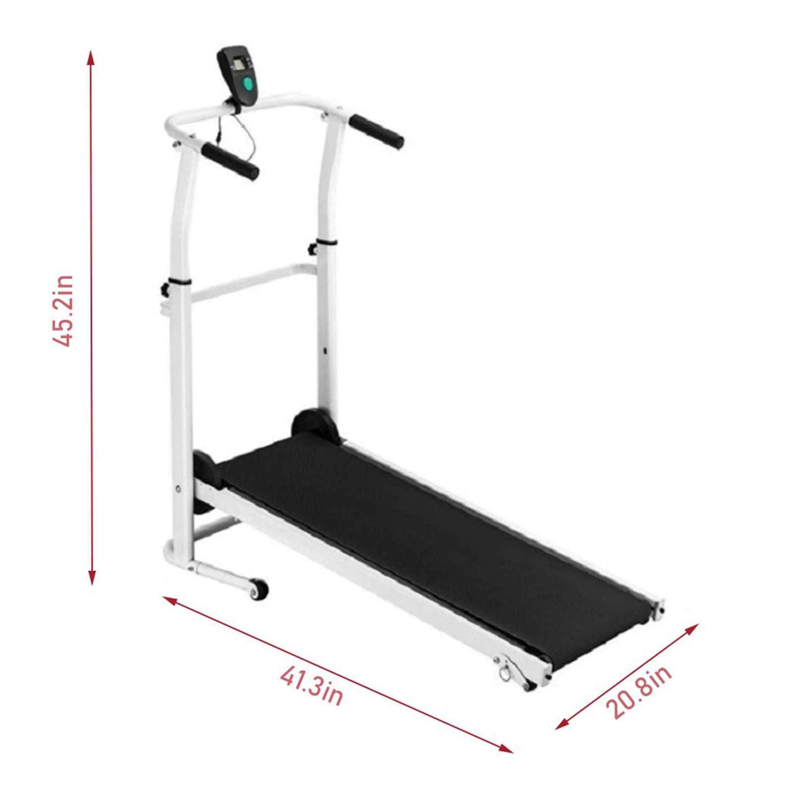 Manual Walking Treadmill with LCD Display, Compact Folding,Slope Adjustment,Portability Wheels Perfect for Home Use