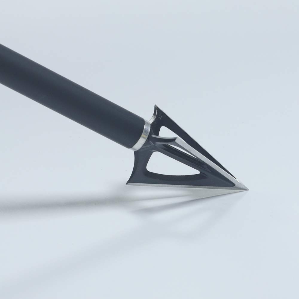 JIANZD Broadheads 100 Grain Fixed Blades Stainless Steel Hunting Broadhead Arrow Tips Pack of 6 Pcs Archery Arrow Heads for Crossbow Recurve Bow and Compound Bow