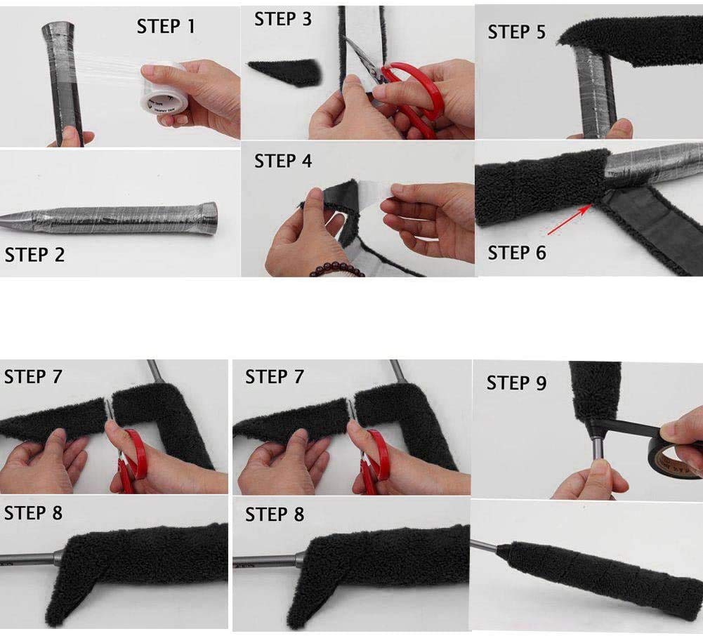 ITODA Badminton Tennis Racket Towel Hand Glue,Cotton Anti-Skid Sweat Tape Badminton Racket OverGrip Sweatband Tape Wraps (Black)