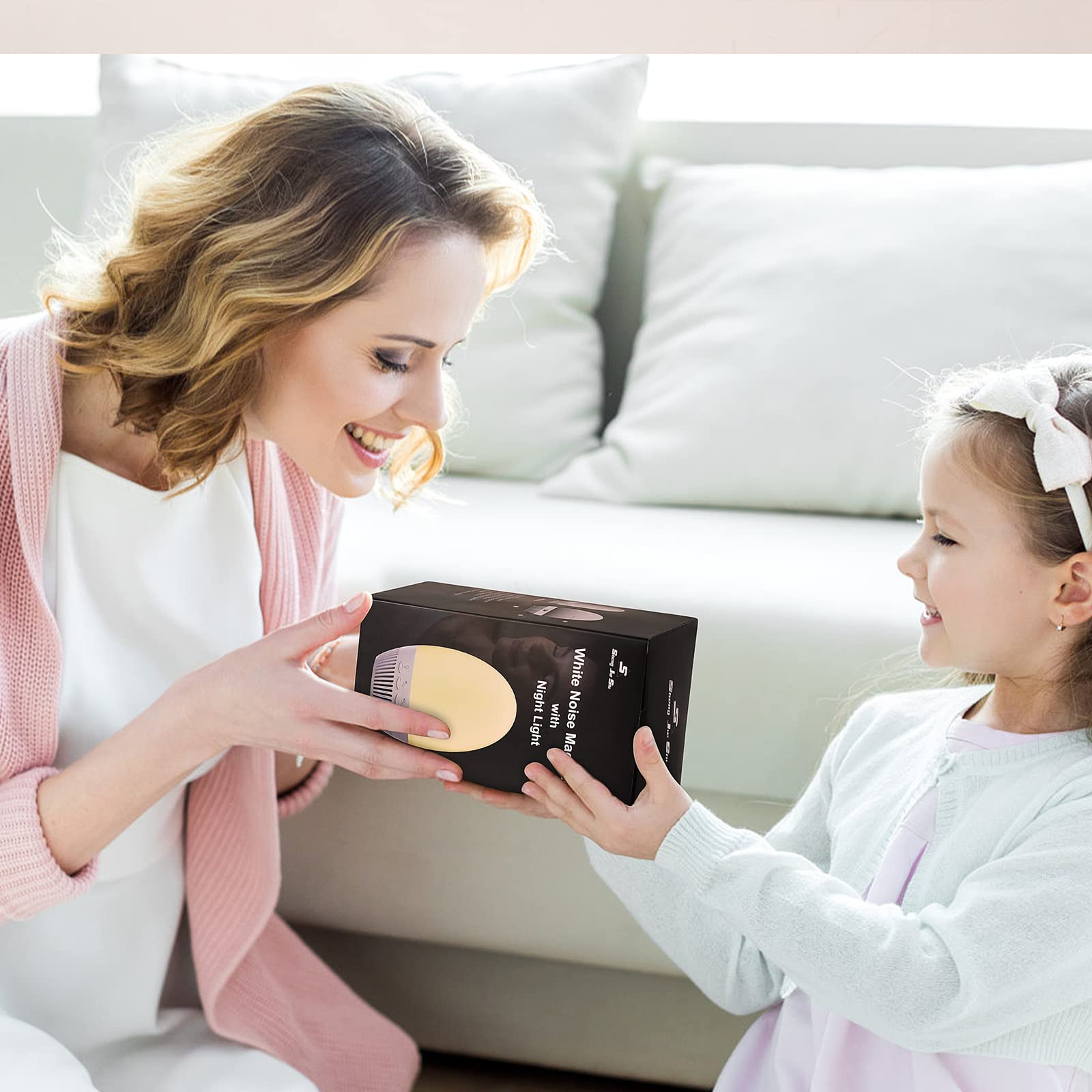 Night Light for Kids, Baby Night Light with White Noise Machine for Better Sleep, Special Control Mode by Press The Soft Shell, Portable Sound Machine for Baby&Adults, Home&Office