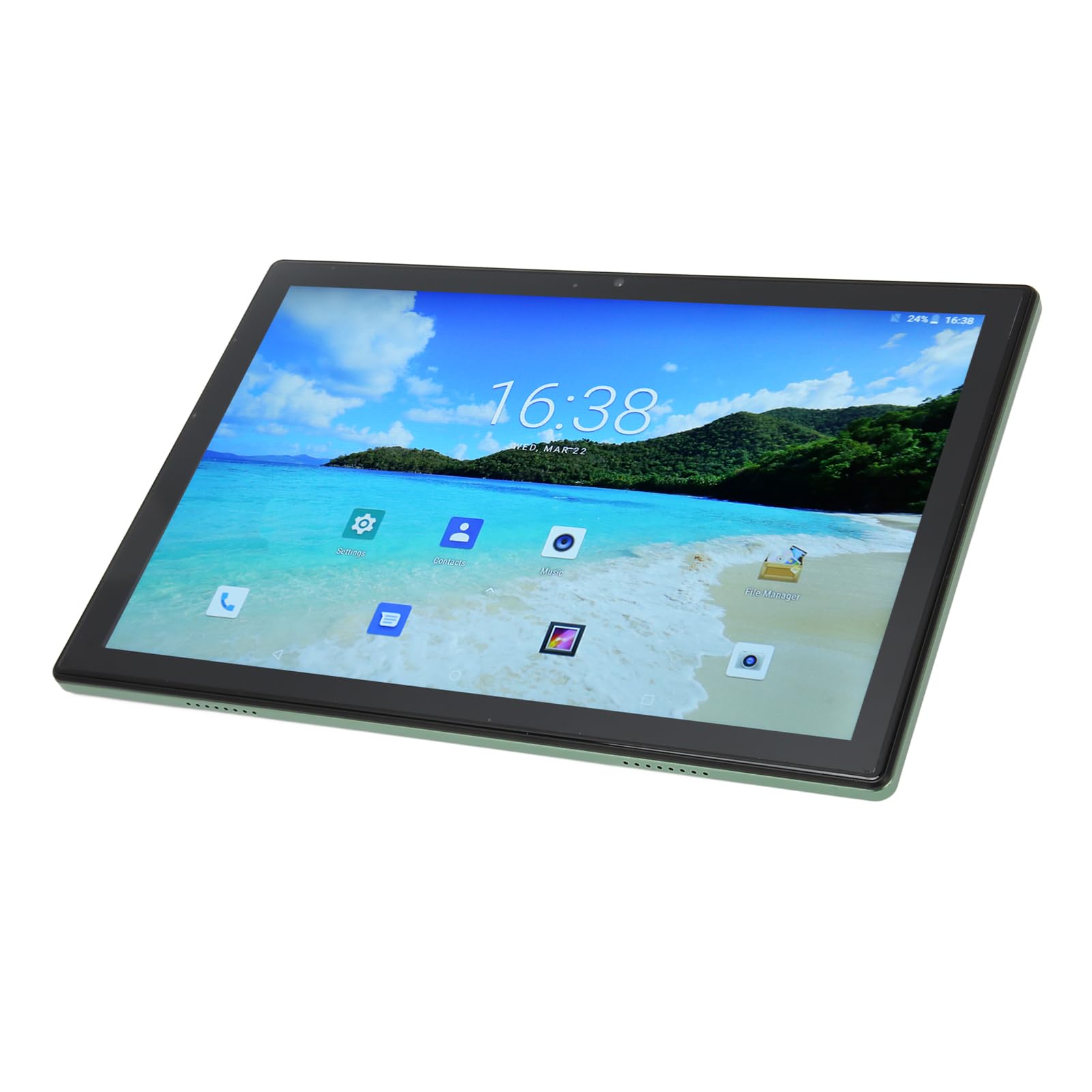 jerss Tablet, Fast Charge Night Reading Mode 10.1 Inch 2 in 1 Tablet Green 8GB 256GB Clear Dual Speakers (US Plug)