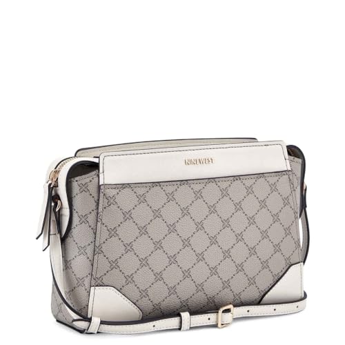 Nine West Brooklyn Jet Set Crossbody, Beige Logo/Milk