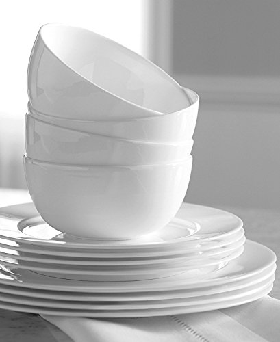 Hotel Collection Dinnerware Bone China 12 Piece Set - White
