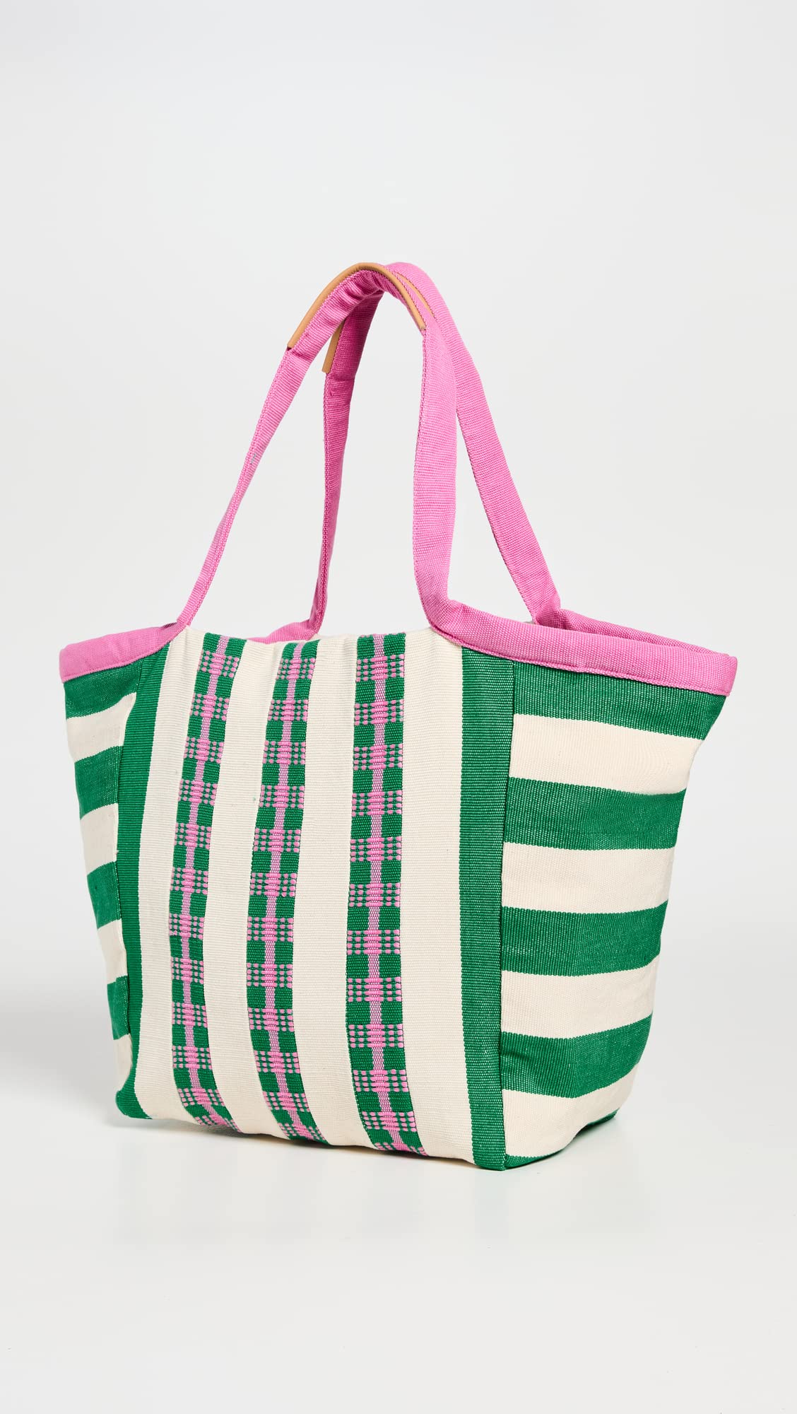 Mercado Global Women's Rosa Tote, Watermelon, Green, Stripe, One Size