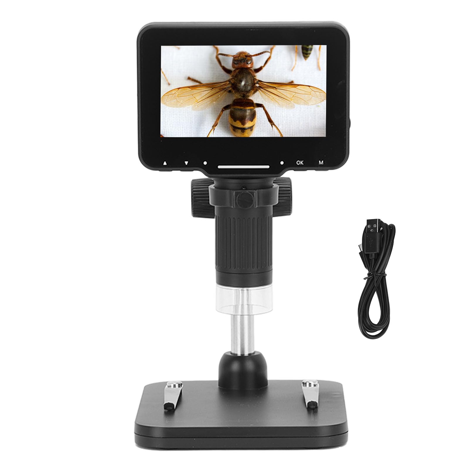 LCD Digital Microscope, 1000X Biological Microscope with 4.3in HD LCD Screen, 8 LED Lights Coin Microscope Camera,for Win XP, for Win7, for Win8.1, for Win10, for OS X10.5