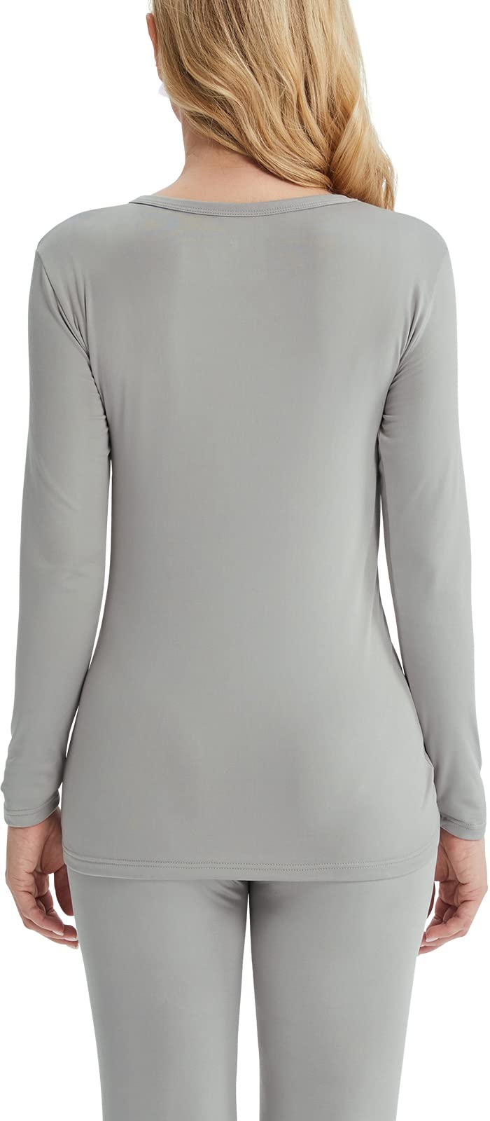 MRIGNT 2 Pack Thermal Underwear for Women Thermal Underwear Set, Ultra Soft Long Johns for Women with Fleece Lined Top Bottom Black, Grey